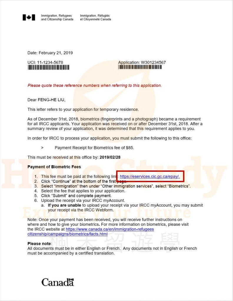 加拿大簽證申請 Biometrics 生物特徵辨識資料【圖文範例教學】 - Hello Study 楓禾留遊學