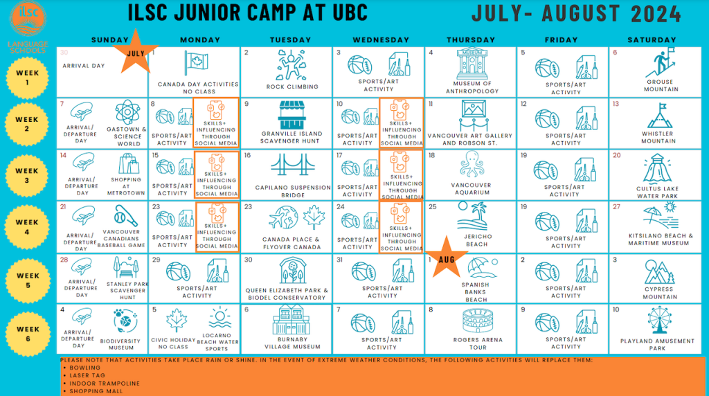 2024 ILSC @ UBC 溫哥華 Junior Camp@UBC 暑期青少年夏令營 9-17歲 - Hello Study 楓禾留遊學